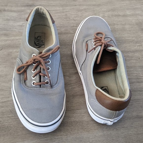 Vans | Shoes | Vans Era In Gray With Leather Accents Mens 9womens 5 ...
